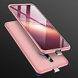 ZSCHAO Case for Oppo Reno2 Z - 360 Degree Ultra Slim Anti-Shock with Tempered Glass - Matte, Pink Gold, Shock-Absorbent, Anti-Slip
