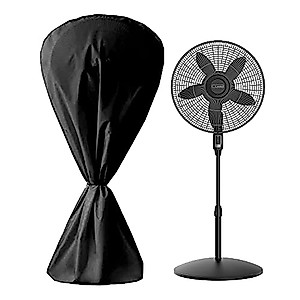 BOSKING Electric Fan Dust Cover 420D Heavy Duty Standing Round Fan Cover Washable All Electric Fan Sleeve Waterproof Dustproof Protective Cover for Pedestal Stand Fan Floor Fan - Black (Black)