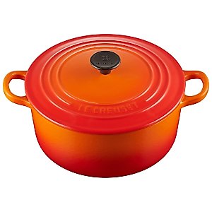 Le Creuset Enameled Cast-Iron 4-1/2-Quart Round French Oven, Flame