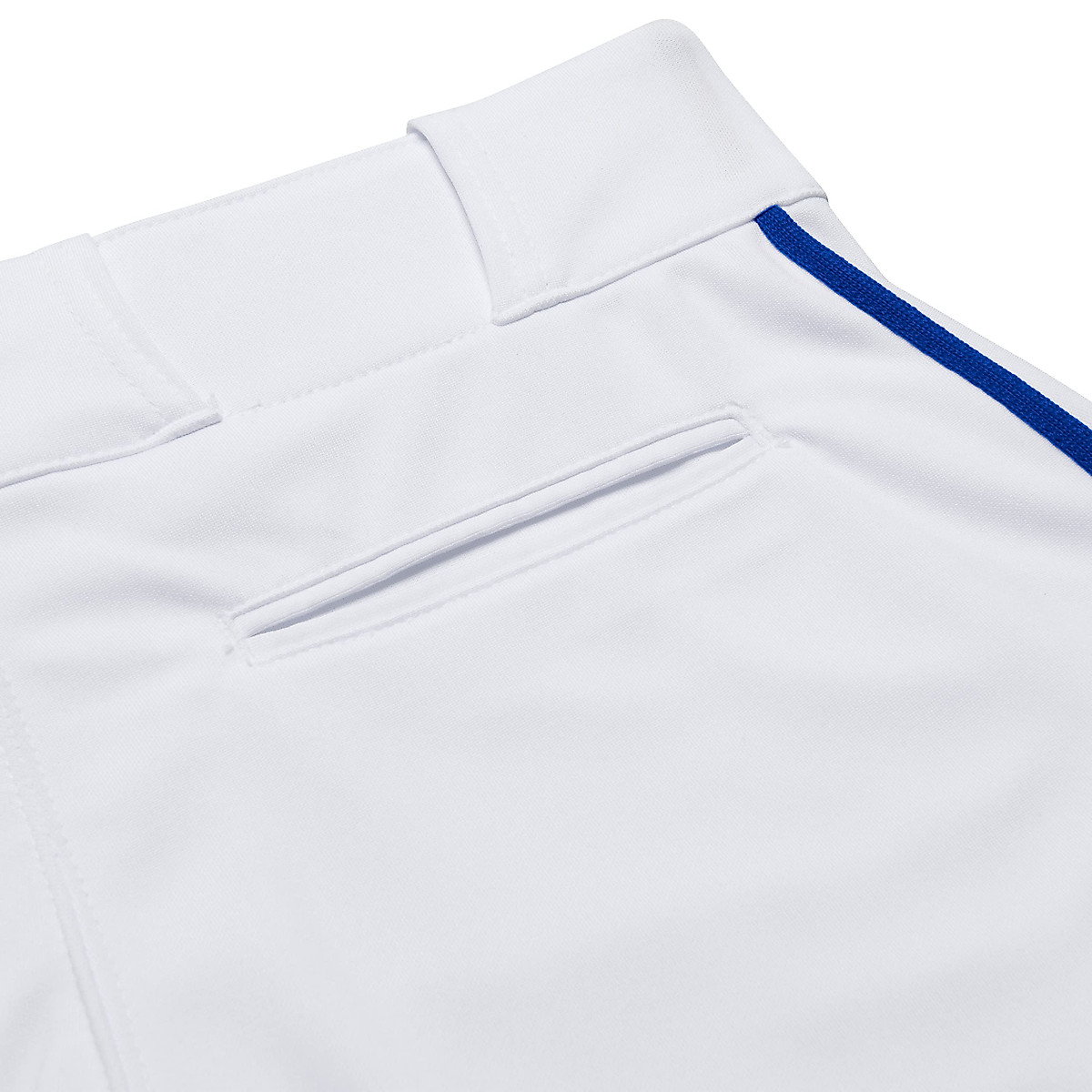 Champro Men's Standard Triple Crown Open Bottom Adult Baseball Pants, White, Royal Pipe, Medium