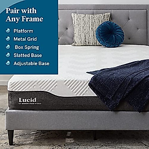 Lucid 12 Inch Hybrid Mattress – Bamboo Charcoal and Aloe Vera Infused- Memory Foam Mattress- Moisture Wicking – Odor Reducing, White/Black