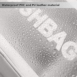 DAPOWER Travel Toiletry Bag for Women and Men, Matte Translucent Toiletry Bag with Handy Handle, Makeup Cosmetic Organizer Bag for Travel Toiletries Accessories (White)