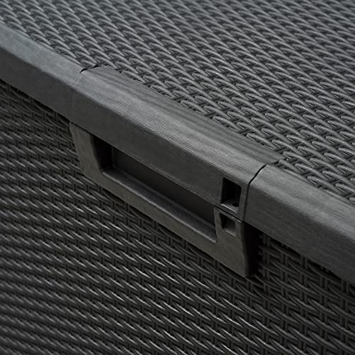 Toomax Z156RD97 Santorini Plus Lockable Deck Storage Box Bench for Cushioned Outdoor Pool Patio Garden Furniture & Indoor Toy Bin Container, 145 Gallon (Anthracite)