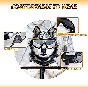 NVTED Dog Sunglasses Goggles, UV Protection Wind Dust Fog Pet Glasses Eye Wear with Adjustable Strap for Medium or Large (Pack of 1)