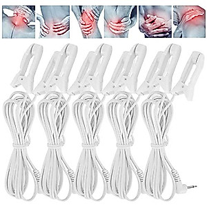 Sonew 5pcs 2.5mm Electrode Cable, Ear Clip Electrode Wire Connecting Cable for Digital TENS Massage Machine