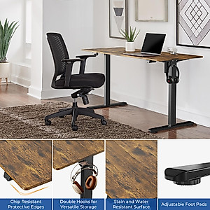 Our Modern Space Height Adjustable 40" Electric Standing Desk - Upgraded Ultra Durable Home Office Large Rectangular Computer Table or Laptop Sit Stand Workstation - 40 x 24 Inch