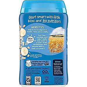 Gerber Cereal for Baby 2nd Foods Cereal, Probiotic Oatmeal Banana Cereal, Made with Whole Grains, Real Fruit & Probiotics, 8-Ounce Canister (Pack of 3)