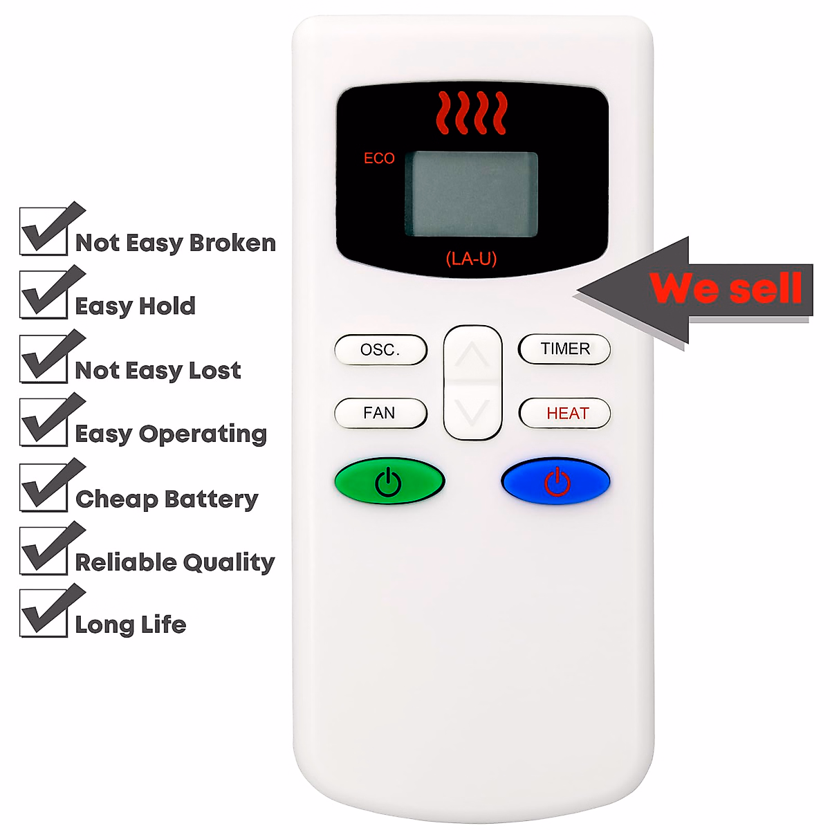 Replacement for Lasko Space Heater Remote Control 2033624A 2033624 FH515 FH610 FH620 FH500 Tower Fan