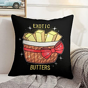 NoxiVest SL Exotic Butters Pillow Home Decorative Throw Pillow Covers Soft Throw Pillowcases Home Decor Living Room Cushion Cases for Bed Couch Car 18''x18'', White, 41563