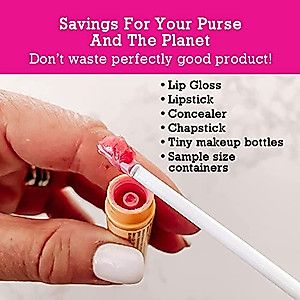 Spatty Lip Gloss Tiny Beauty Spatula (6 Inch Pink) Shark Tank Mom Made Scrapes Last Drop of Lipstick, Concealer, Chapstick, Tiny Makeup Cosmetics Gifts for Women, Teen, Grandma, Mom Stocking Stuffers