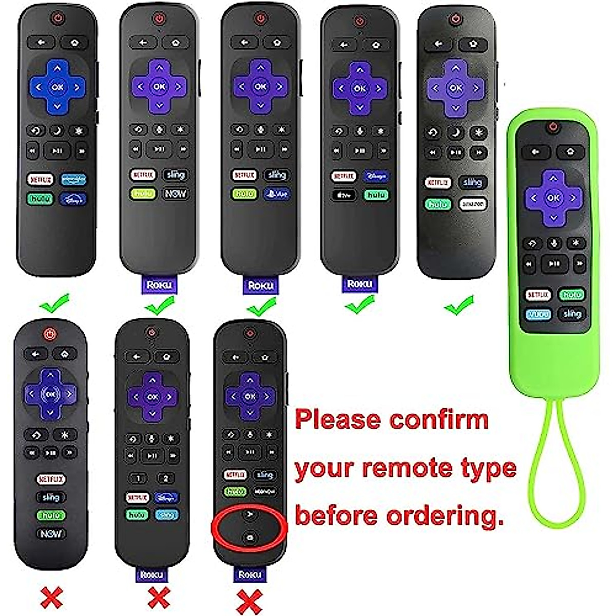 2 Pack Case for Roku Express/Streaming Stick/Premiere - Silicone Remote Cover for TCL Hisense Roku TV Remote Sleeve Skin Smart TV Remote Control Replacement Cover Case(Purple and Rose)