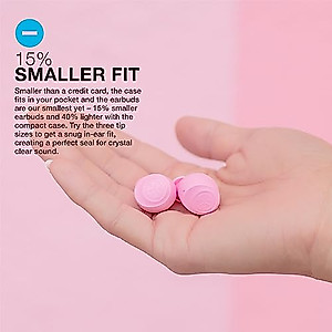 JLab Go Air Pop True Wireless Bluetooth Earbuds + Charging Case, Pink, Dual Connect, IPX4 Sweat Resistance, Bluetooth 5.1 Connection, 3 EQ Sound Settings Signature, Balanced, Bass Boost