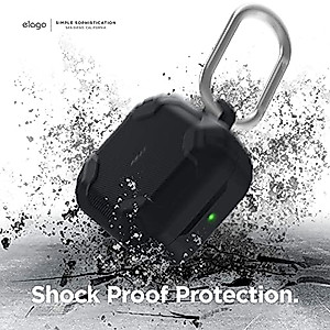 elago Armor Case Compatible with Samsung Galaxy Buds 2 Pro Case (2022) / Galaxy Buds 2 Case (2021) / Galaxy Buds Pro Case (2021) / Galaxy Buds Live Case (2020) [US Patent Registered] [Black]