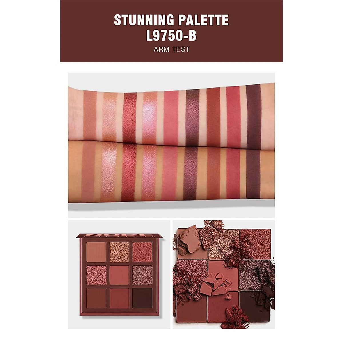 Quxun 9Colorful Eyeshadow Palette High Pigmented Makeup Palette Matte And Shimmer Glitter Eyeshadow Waterproof Long Lasting Eye Shadow Palette #3