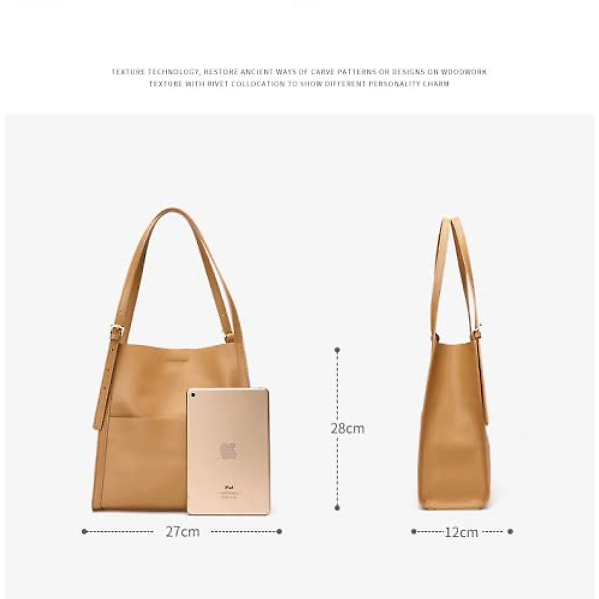 Aiwanning Genuine Leather Bucket Handbags for Women Tote Shoulder Bag Hobo Bag Purses (Black)