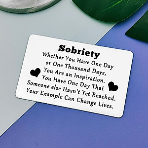 Addiction Recovery Gift for Women Men Metal Wallet Insert Card Sobriety Gift Recovery Gift AA Gift for Friend Recovery Sobriety Engraved Wallet Insert Card Inspirational Gifts Christmas Birthday Gift