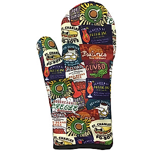 Artisan Owl New Orleans Iconic Food Logos Design Oven Mitt