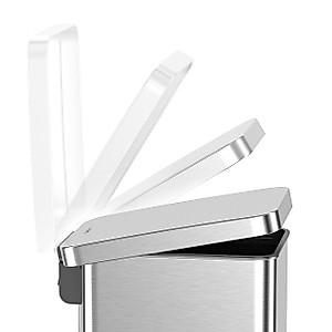 QUALIAZERO 75L/19.8Gal Heavy Duty Hands-Free Stainless Steel Commercial/Kitchen Step Trash Can, Fingerprint-Resistant Soft Close Lid Trashcan, Rectangle Shape (75L Rectangle) (QAMZZ1032)