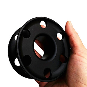 LEIPUPA Aluminum Alloy Empty Finger Spool Dive Reel for Underwarter Scuba Diving BLK