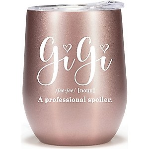 Rock & Llama Gigi Gifts for Grandma 12oz Wine Glass Tumbler Cup Best Gigi Ever Birthday Gift from Grandchildren Funny Grandma Coffee Mug