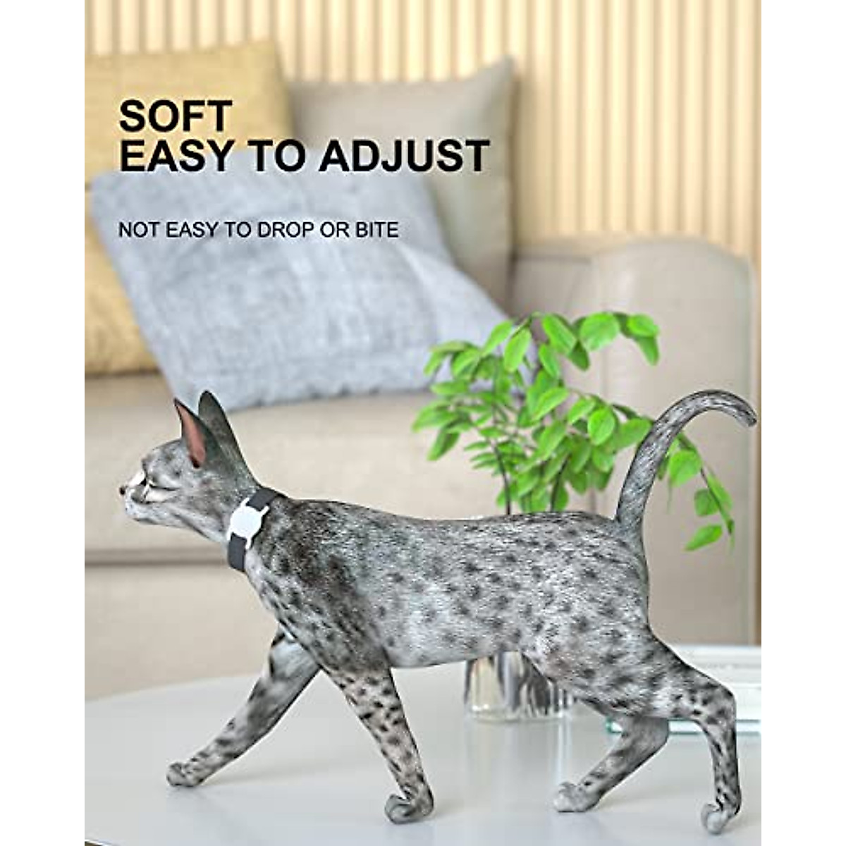 2 Pack Airtag Dog Collar Holder for Apple Tag, Air Tag Dog Collar Siulicone, Airtag Cat Collar, Anti-Lost Air Tag Case Holder Compatible with Cat Dog Collars Charms & Pets Accessories (Black&White)