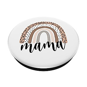 Mama Leopard Rainbow Cheetah Print Mommy Mothers Day PopSockets Swappable PopGrip
