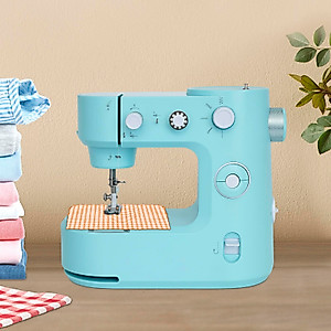 Multifunctional Sewing Machine, Stitch Travel Recharge Portable Craft Home Diy, Simple & Easy To Use, Perfect For Beginners, Electric & Pedal LED Homeuse Machine w/Free-Arm (Blue)