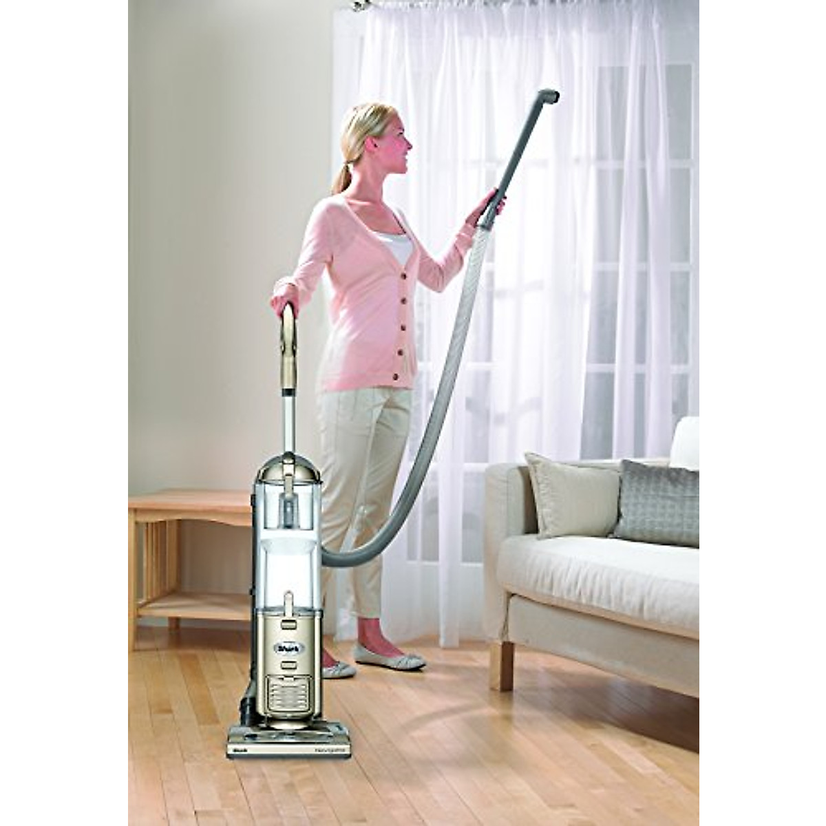 Shark Navigator Deluxe Upright Corded Bagless Vacuum for Carpet and Hard Floor with Anti-Allergy Seal (NV42), Champagne