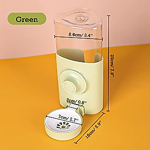SEIS 600ml/20oz Hamster Drinking Fountain No Drip Small Pet Automatic Water Bottle Hanging Cage Guinea Pig Water Dispenser for Rat Chinchilla Ferret Hedgehog Rabbit (Green)