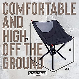 Closed Loop Trading Portable Compact Quick Setup Outdoor Camping Chair (Black)
