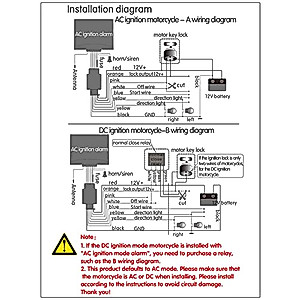DC12V Motorcycle Anti-Theft Alarm Security System Remote Control Engine Start Bike Anti-Hijacking Cutting Off Remote Engine Start Arming Disarming