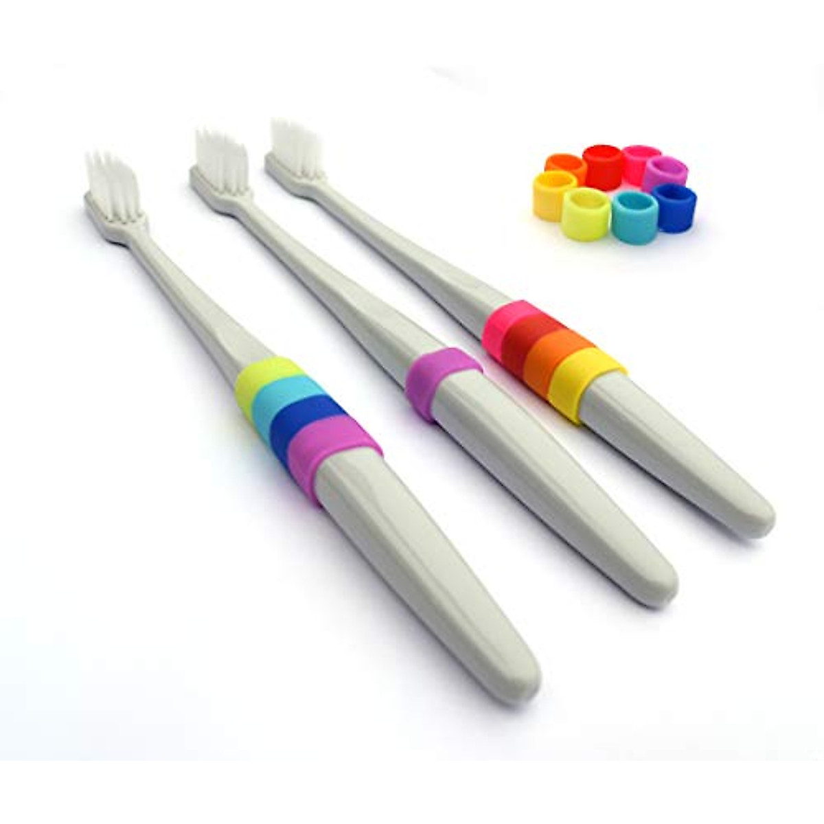 Toothbrush Marker by CUPmarker - Set of 6 Reusable & Adjustable Toothbrush Labels for Standard Toothbrushes