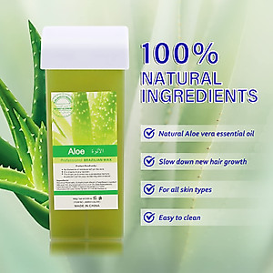 Pinkiou Roll on Wax Kit for Hair Removal Wax Roller Kit Skin Care Wax Up Waxing Warmer with Cartridge Honey Wax Strip at Home Wax Kit for Arm Leg Bikini