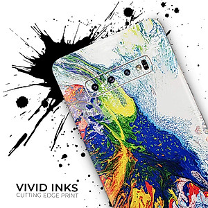 DesignSkinz Bright White and Primary Color Paint Explosion Protective Vinyl Decal Wrap Skin Cover Compatible with The Samsung Galaxy S20 (Screen Trim & Back Glass Skin)