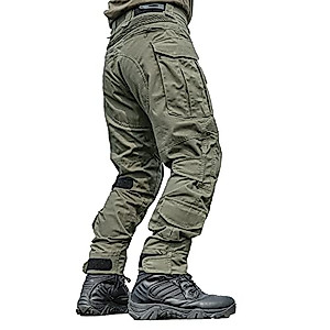 DRAGON EDGE Men G3 Combat Pants Tactical Pants with Knee Pads Military Paintball Airsoft Water Proof Rip-Stop Trousers (Army Green, S)