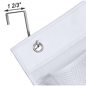 KIMBORA 2 Packs Narrow Over the Door/Wall Shoe Organizer, Small Hanging Shoe Rack for Closet with Clear Mesh Pocket for Bathroom, RV, Pantry, Camping (White)