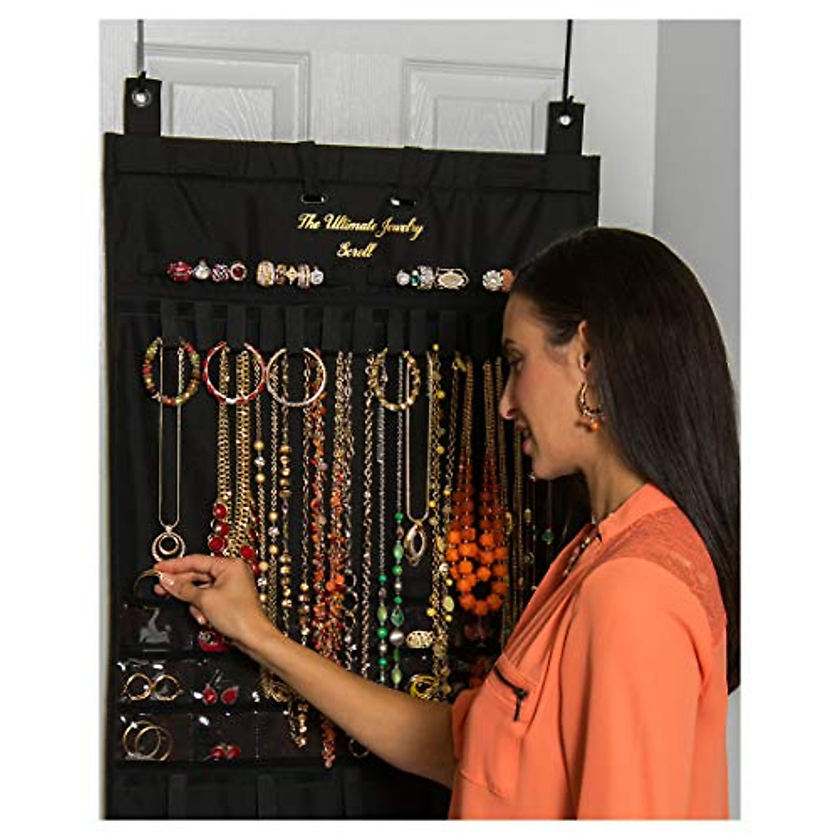 Donna Walsh - The Ultimate Jewelry Scroll - Hanging Jewelry Storage Organizer