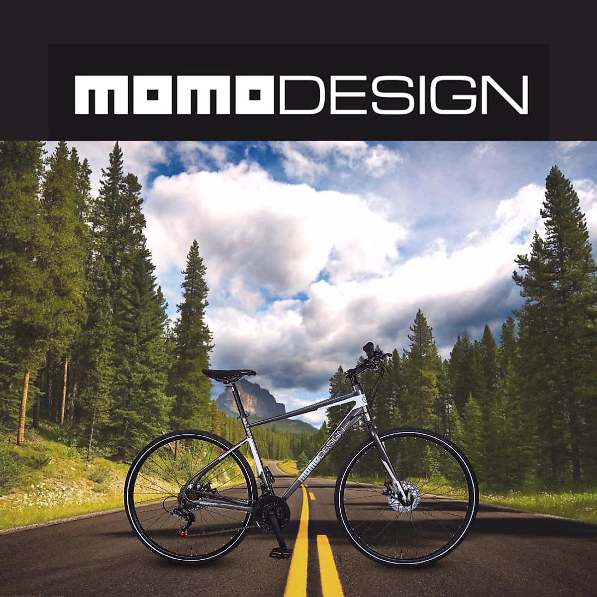 MOMODESIGN Hybrid Bike Shimano 21 speeds with Disc Brake, 700C Anti-Puncture Wheels