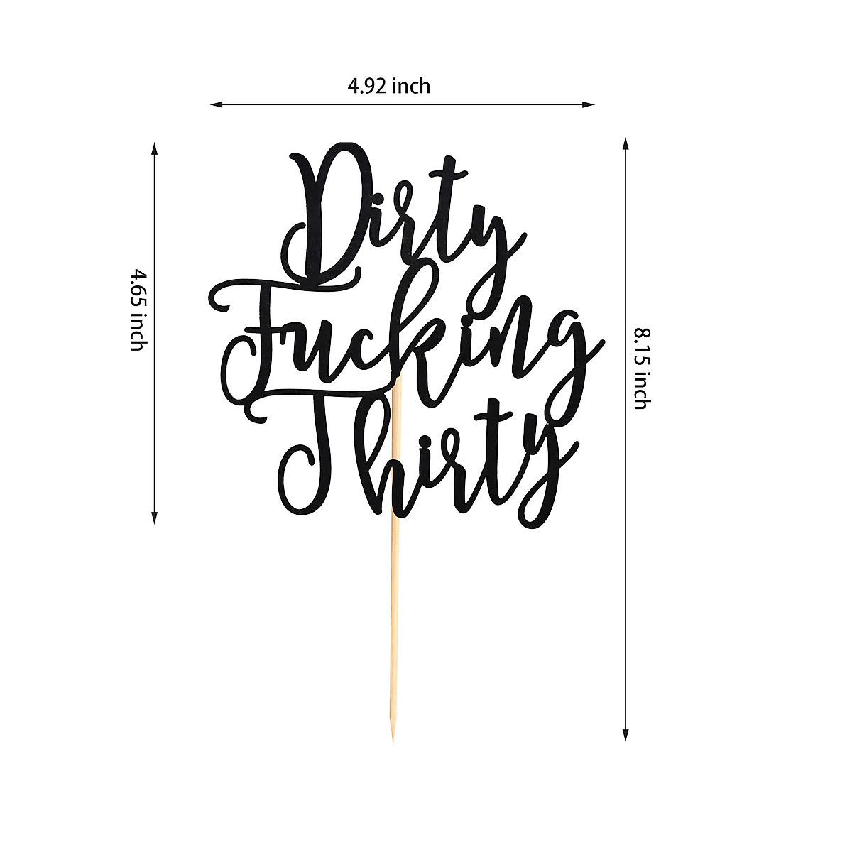 Arthsdite Dirty Thirty Cake Topper - 30th Birthday Cake Topper, Dirty Thirty Birthday Cake Decorations, Happy 30th Birthday Party Decorations Supplies (30th Birthday Cake Topper) - Black Glitter