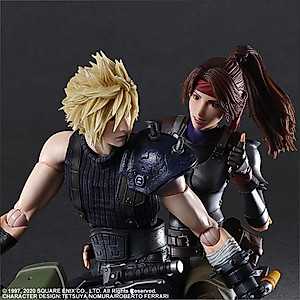 Square Enix Final Fantasy VII Remake: Cloud Strife, Jessie and Motorcycle Play Arts Kai Action Figure Set Jessie: W 3.13" x D 2.23" x H 9.72"