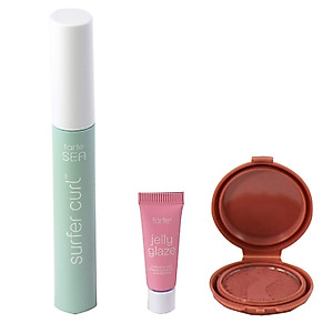 Tarte Fresh-faced and Festive Must-haves Set - Sea Surfer Curl, Jelly Glaze Lip Mask, Blush Paarty
