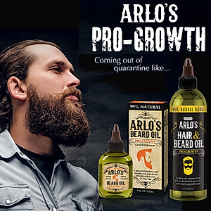 Arlo's Pro-Growth Hair and Beard Oil 8 oz. - Hair Oil, Mustache Oil and Beard Oil Growth