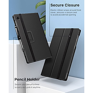 MoKo Case Compatible with Samsung Galaxy Tab A7 Lite 8.7 Inch (SM-T225/T220/T227), Slim Lightweight PU Tablet Shell Cover Stand Case Fit Samsung Galaxy Tab A7 Lite 8.7 2021 Tablet - Black