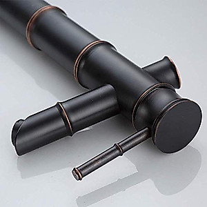 SH-CHEN Taps Bathroom Countertop Copper Faucet Black Hot and Cold Mixed Faucet Washbasin Sink Antiseptic Faucet Suitable for Bathroom Kitchen Toilet Garden (with Hose) Taps for Bathroom