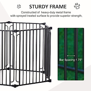 PawHut Dog Playpen with Door & Removable Cover for Small & Most Medium Sized Dogs Indoor & Outdoor Use, 47" H