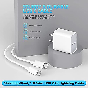iPhone 14 13 Fast Charger,3Pack Apple Charger iPhone Charger,Apple Super Fast USB C Wall Charger[Apple MFi Certified]6FT Type C to Lightning Cable for iPhone 14/14 Plus/13 MiNi/12 Pro Max/11 Pro/iPad
