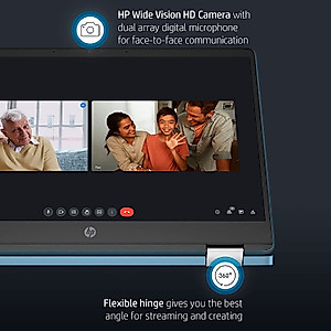 HP Newest Laptop X360 14a Chromebook 14" HD Touchscreen, Intel Quad Core N4120, 4GB DDR4 64GB eMMC WiFi HD Webcam Stereo Speakers Bluetooth 5.0 FD Pen Forest Teal