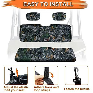 StarknightMT UTV Ranger Seat Covers, Camo Waterproof Seat Covers Compatible with Polaris Ranger 500 700 800 2002-2008 Durable 1680D Fabric with Waterproof PU Coating Camo Bench Seat Cover