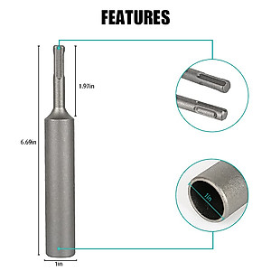 AQQHSAIN SDS Plus Ground Rod Driver Bit for 5/8 Inch and 3/4 Inch Ground Rods Work with Rotary Hammer Drills Great for All SDS Plus Hammer Drills