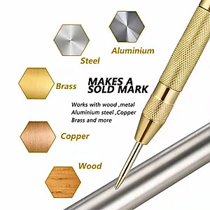 ChewSteel Tools,10 Pieces Step Drill Bit Set 1/4 Inch Hex Shank 5 Flute Countersink Drill Bit Set with 5 Inch Center Punch and Bag for Wood Metal Plastic Glass (4-20/4-12/3-12 mm)